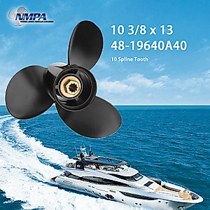 Jason Marine 10 3/8 x 13 (10 Spline Tooth) OEM Parts No.48-19640A40 Upgrade Aluminum Boat Outboard Moto Propeller fit Mercury Engines 9.9/15/18/20/25HP, RH