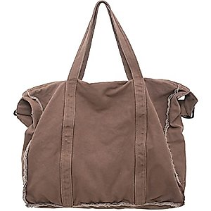 Micmores Tote Bag for women, Retro Hobo Purse Crossbody Handbag Large Canvas Shoulder Bags for School Work Travel Shopping(Brown)
