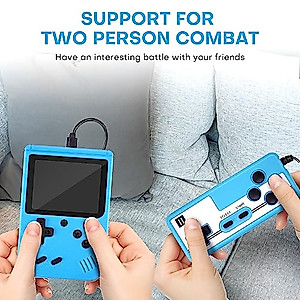 Retro Handheld Game Console,Handheld Game Console， 400+ Classical FC Games,Portable Gaming Kids Electronics with Color case Mini Video Games Gameboy Support Connecting TV & 2 Players(Blue 400)