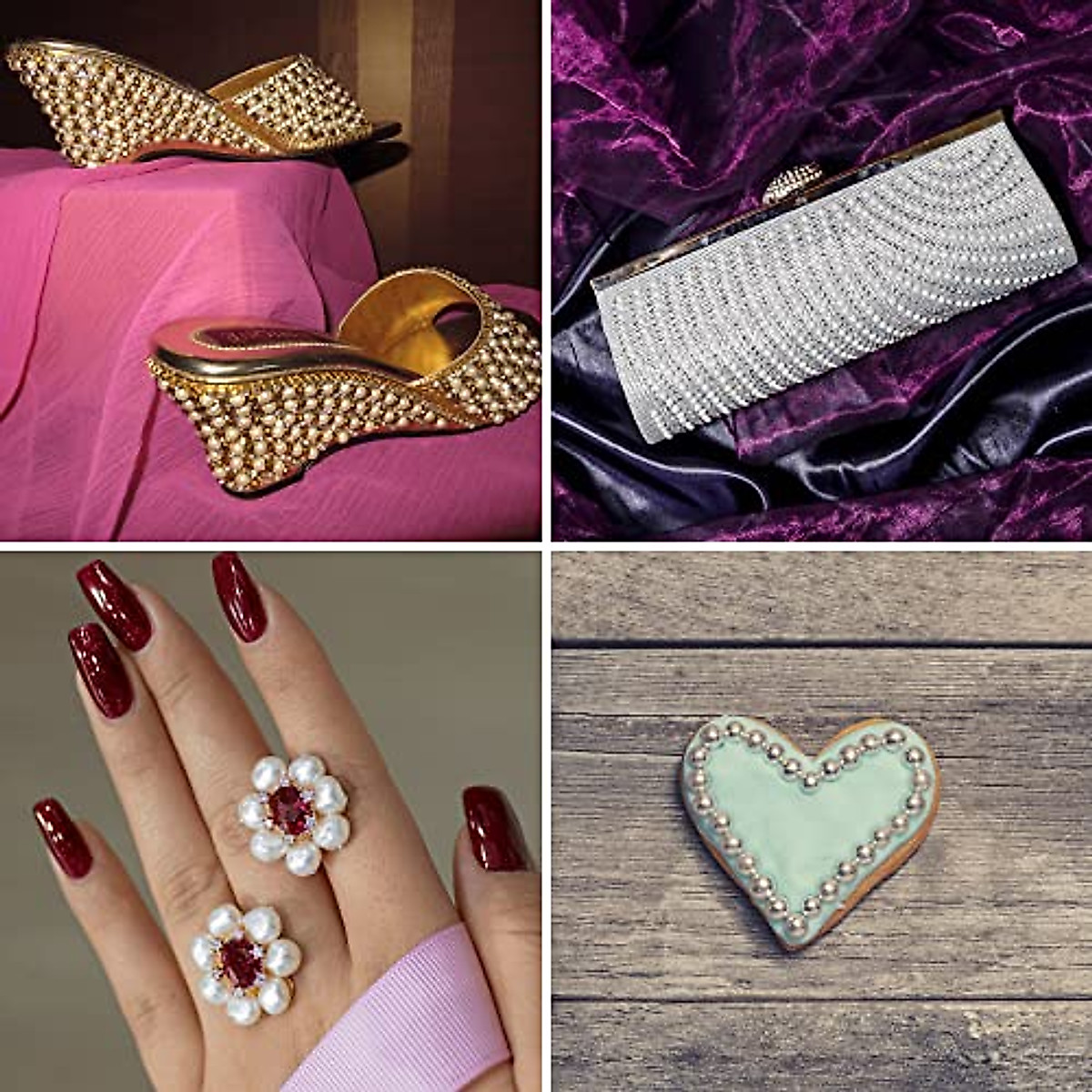 Articyard 5700 Half Pearls for Crafts - Flatback Pearls/Jewels Pearls for DIY Accessory, Art and Fashion Projects - Neatly Organized Craft Pearls for Artists and Creative People (AB White)