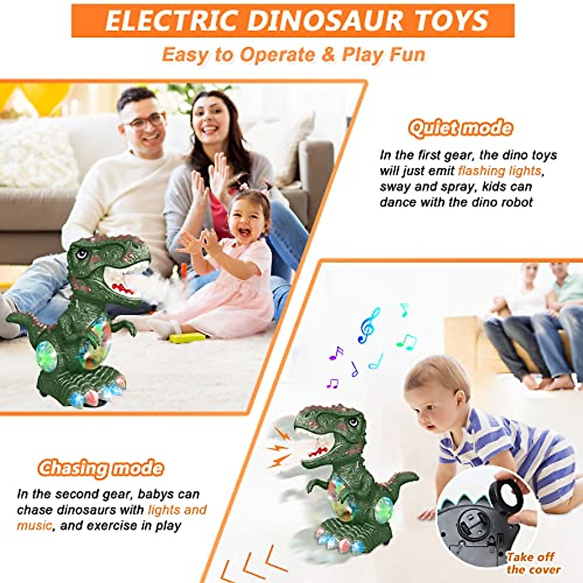 Dinosaur Toys for 1-2 Year Old Boy,Roar Music and Lights Toddler Toys for Boys Girls Age 1 2 3,Moving Dino Baby Toys with Mist Spray,Electric Dinosaur Toys for Kids 3-5 Easter Christmas Birthday Gifts