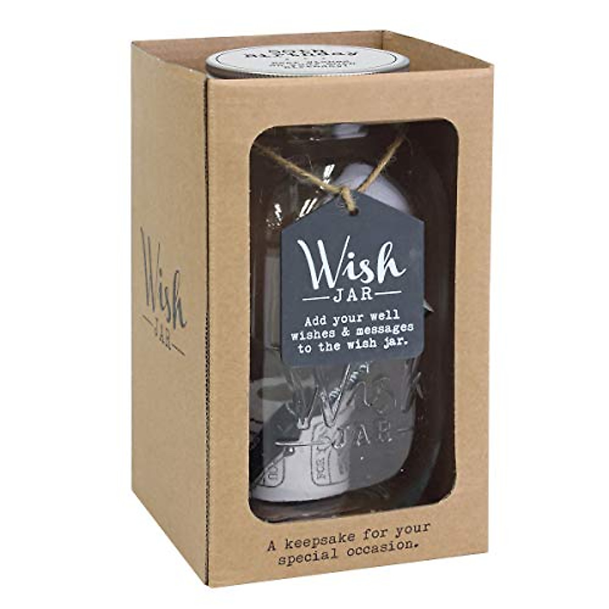 Top Shelf 50th Birthday Wish Jar With 100 Tickets, Pen, and Decorative Lid