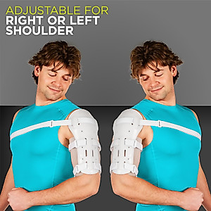 BraceAbility Sarmiento Brace - Humeral Shaft Fracture Splint Cast for Broken Upper Arm, Shoulder, Bicep and Humerus Bone with Stockinette Support (Small)