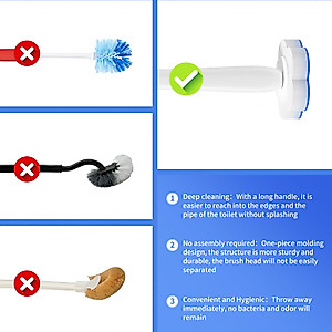 Topo Bear Disposable Toilet Bowl Brush with 40 Toilte Wand Refills, Toilet Bowl Cleaner Wands, Toilet Cleaning System Starter Kit