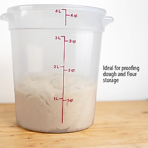 Cambro 4 QT (Quart) BPA-Free Round Food Storage Container with Lid (2 Pack) - Classic Series (Translucent)