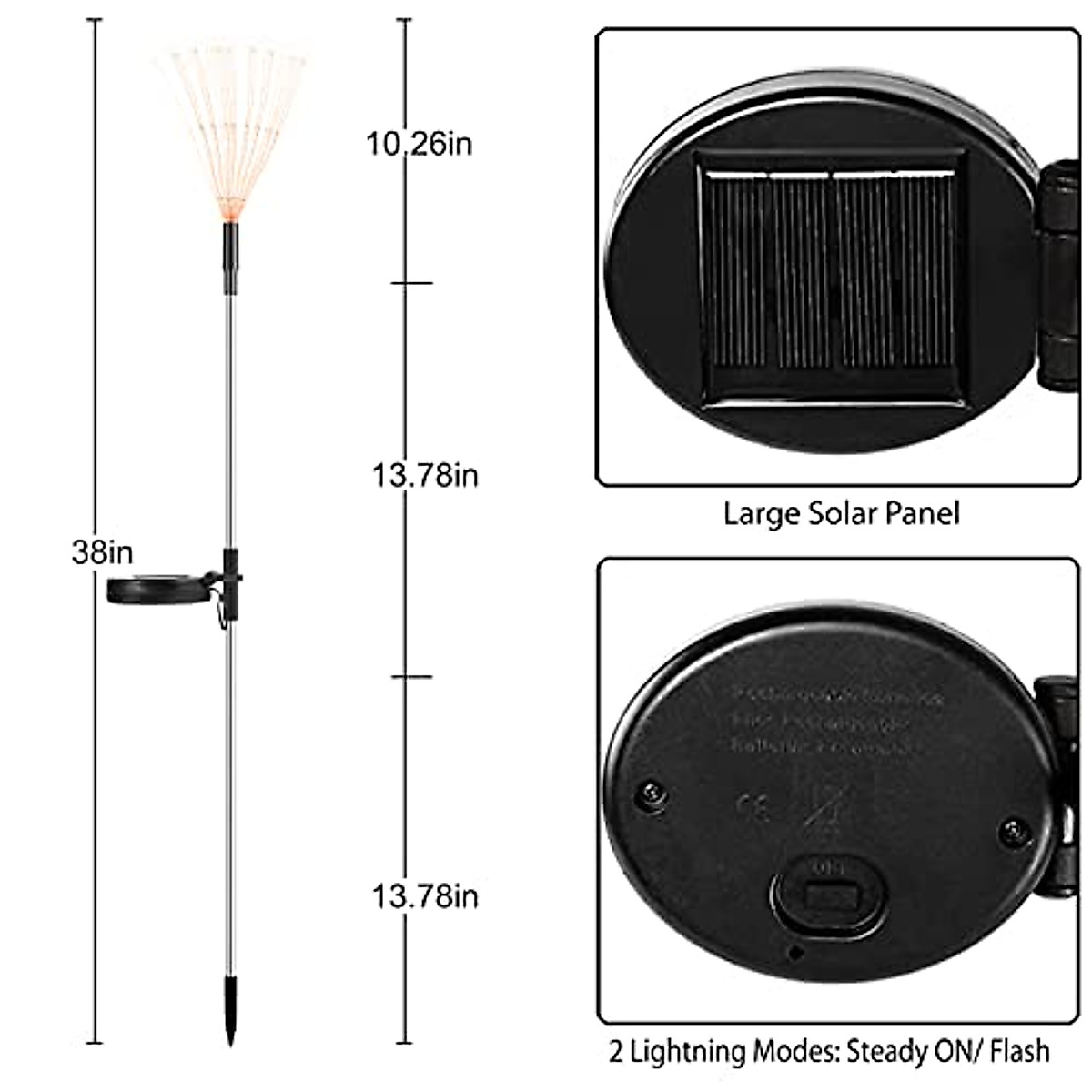 Lanthium Firework Solar Lights Outdoor, 6 Packs with 630 LEDs and Flexible Copper Wire, 2 Lighting Modes Solar Firework Lights Outdoor Waterproof for Garden, Landscape, Passage, Decor