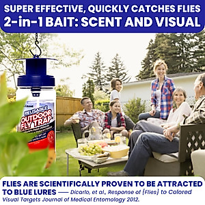 3 Reusable Fly Traps Outdoor Fly Traps with 6 Natural Fly Magnet Bait Refill. Flies Trap Outdoor Reusable Fly Trap Jar Fly Trap Fly Catchers Outdoor Fly Bait Fly Bags Flytraps Stable Fly Trap Bait