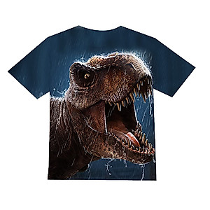 FiveEarl Kids Print 3D Dinosaurs Tees Shirts for Youth Boys Girls 4-14 Years (T11311, 9-10 Years)