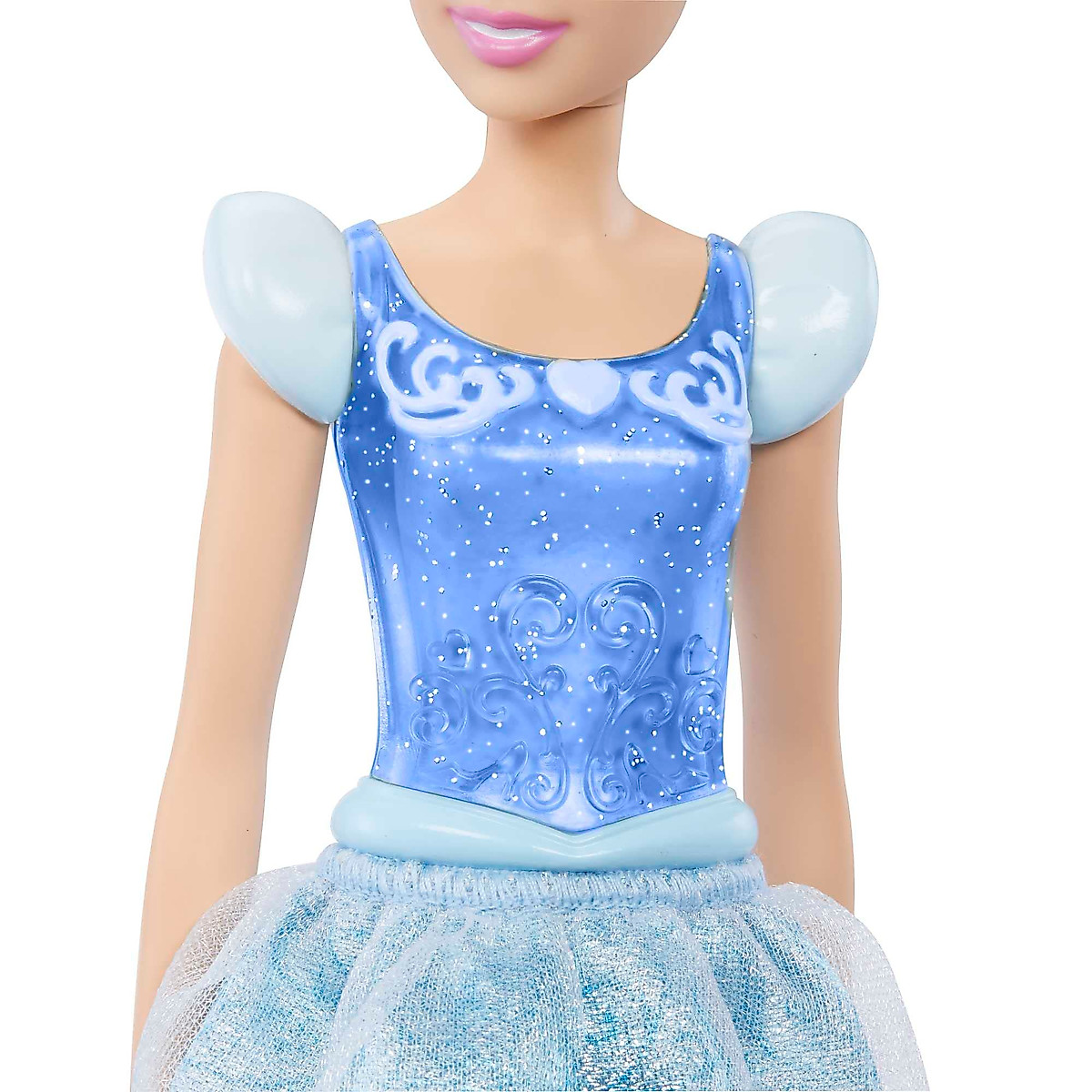 Mattel Disney Princess Toys, Cinderella Fashion Doll, Sparkling Look with Blonde Hair, Blue Eyes & Hair Accessory, Inspired by the Movie