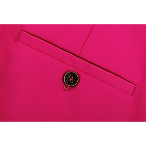 UNINUKOO Mens Dress Pants Slim Fit Solid Color Skinny Trousers Classic Business Casual Wedding Suit Pants US Size 29W x 30L Pink