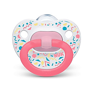 NUK Orthodontic Pacifier Value Pack, Girl, 6-18 Months (Pack of 3)