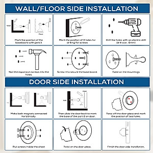 OmHome Magnetic Door Stop Silver Pack of 1 Soft-Magnetic Door Catch, Magnetic Door Stoppers for Bottom of Door, Practical, and No-Drill Solution with 3M Self Adhesive Pads to Hold Wide Doors Securely