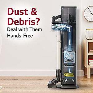 LG CordZero Cordless Vacuum Cleaner with Auto Empty, Lightweight Stick Vac for Carpet and Hard Floors, 120 Min Run Time, 10-Year Motor Warranty, Power Mop, Sand Beige