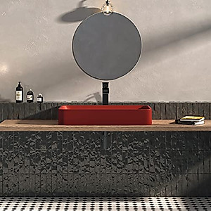 EZANDA Single Handle Vessel Sink Faucet Waterfall Tall Bathroom Bowl Basin Mixer Tap One Hole with Water Supply Line, Matte Black