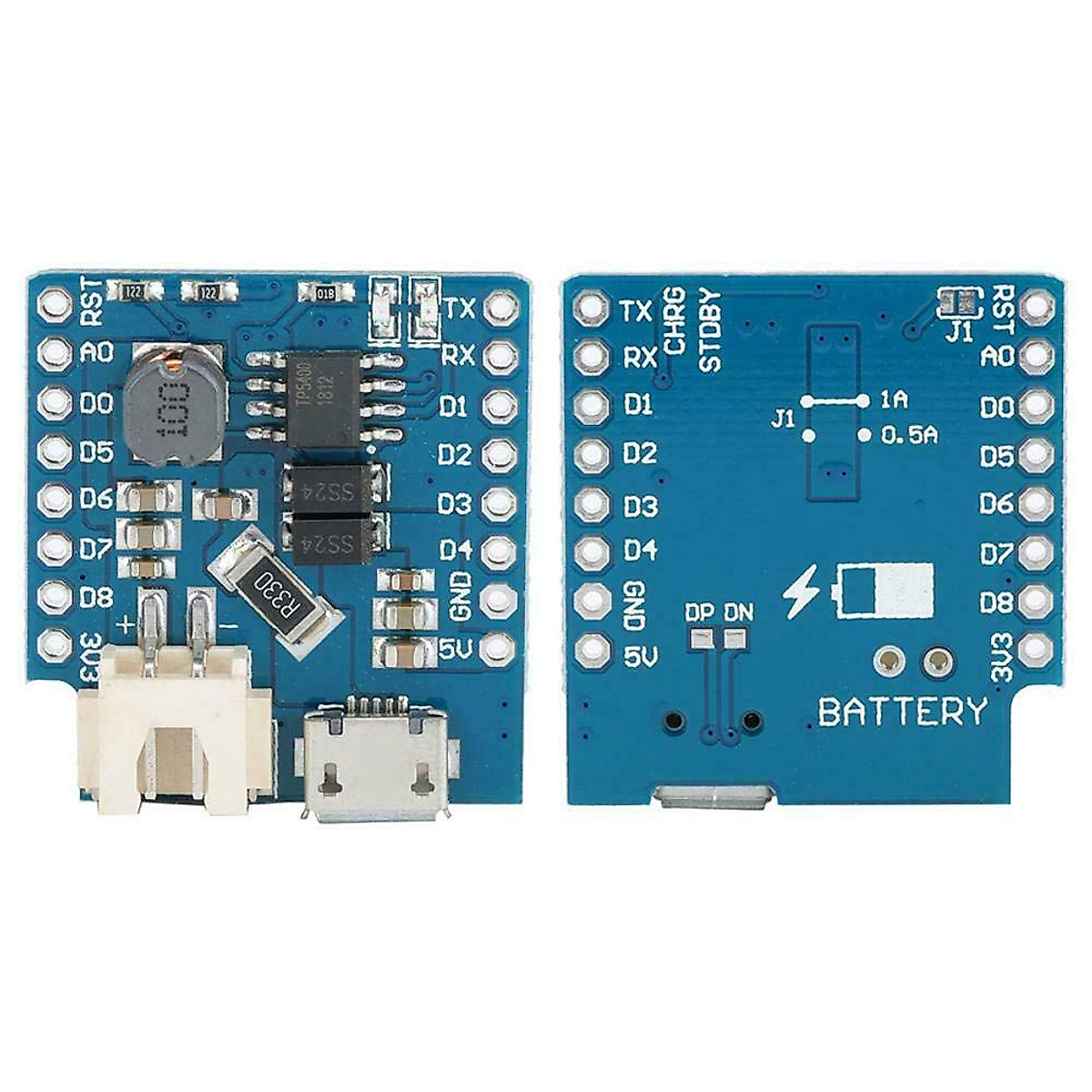 Gump's grocery Battery Shield for WeMos D1 Mini Single Lithium Battery Charging & Boost