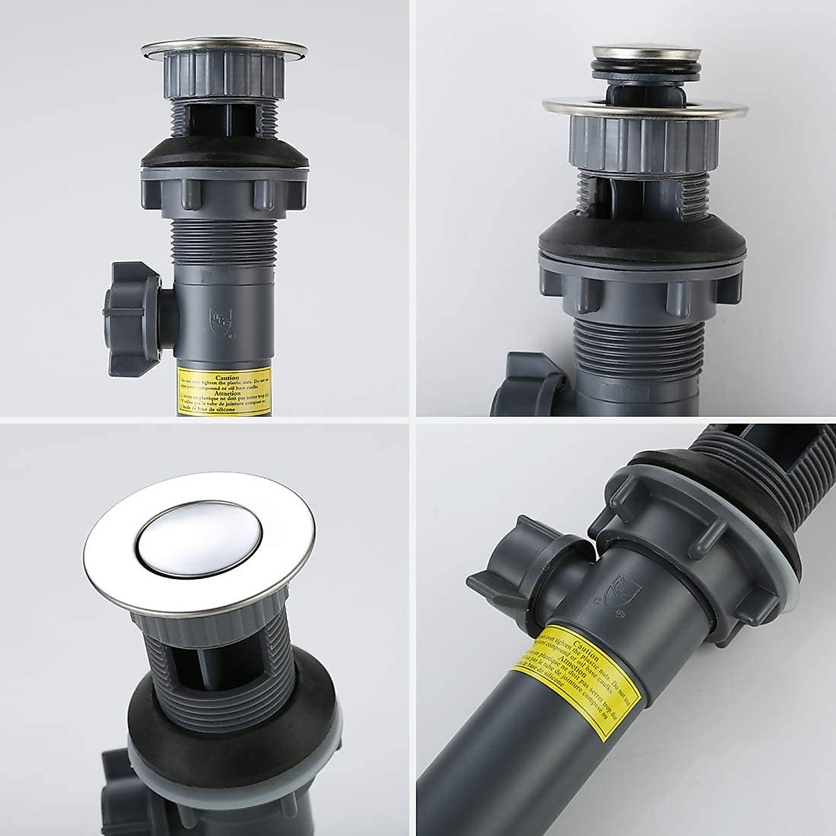 WOWOW Bathroom Drain Assembly Stopper with Lift Rod for Bathroom Faucet Vanity Sink Pop-Up Drain Stopper Assembly with Lift Rod and Overflow,Brushed Nickel