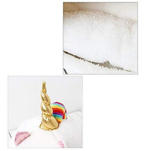 balacoo Hamster Warm Bed House Soft Cushion Couch Hut Guinea Pig Unicorn Design Hammock Hideout for Rabbit Chinchilla Squirrel Hedgehog (White, Size M)