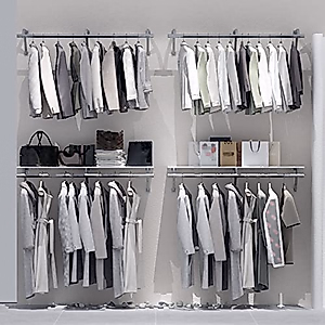 Creative Clothes Rack Boutique Store Storage Shelf, Wall-Mounted Clothing Display Shelves Clothes Rod, Dress Hanger Industrial Pipe Clothes Bar, Laundry Clothes Hanging Organizer Towel Rack