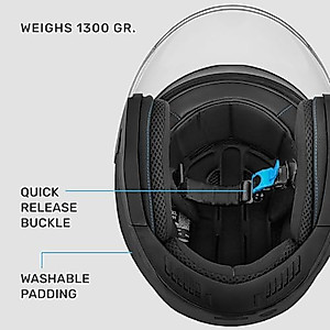 Westt Open Face Helmets with Dual Sun Visor– Motorcycle Helmet for Men and Women 3/4 Helmets DOT Approved for Scooter Motorbike Street Jet Series