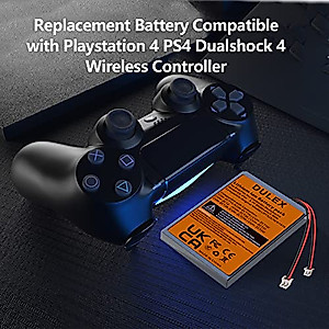 DULEX 3.7V 2000mAh LIP1522 Replacement Battery with Big and Small Plug for Playstation 4 PS4 Dualshock 4 Wireless Controller (3-Pack), DX-PS4
