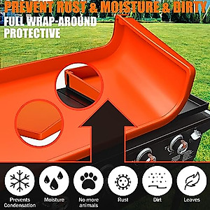 likjhbn 28 inch Griddle Cover for Blackstone, Full Wrap-Around Silicone Grill Mat Blackstone Accessories Top Protective Cooking Surface Protector Outdoor-Orange GJD-28-C
