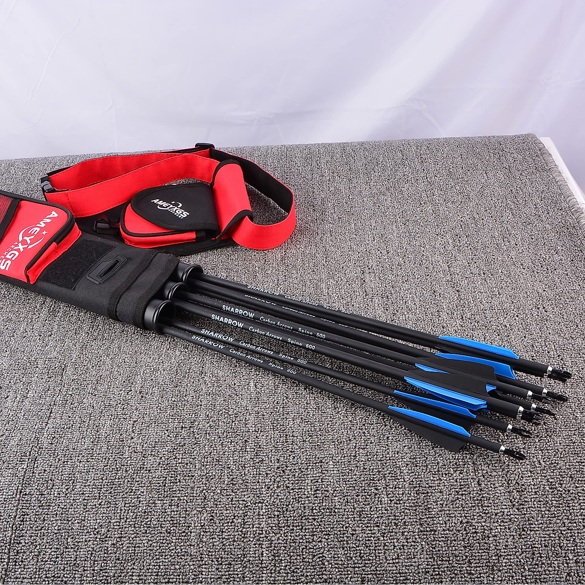 AMEYXGS 31 Inch Carbon Arrow Practice Hunting Arrow for Compound & Recurve Bow Hunting Shooting (Blue)