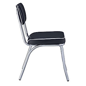 Coaster Home Furnishings Retro Open Back Side Chairs Black and Chrome (Set of 2)