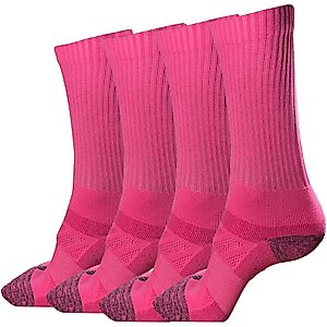 juDanzy 2 Pack of Men's Premium Athletic Sports Team Crew Socks for Football, Basketball and Lacrosse (Hot Pink, Large)
