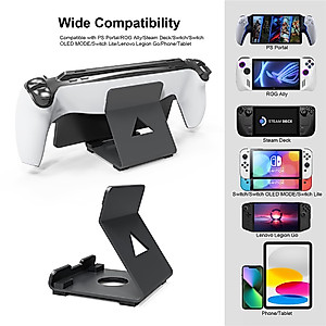 Handheld Game Console Holder Tablets Stand,Tablet Stand for Playstation Portal/for Rog Ally/for Legion Go Game Machine Tablet Stand Holder Accessories (Black)