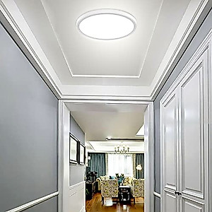 5Pack 9Inch Flush Mount Ceiling Light White,18 Watt 5000K LED Ceiling Light Fixture, Ultra Slim Close to Ceiling Light Fixture, Round Flat Low Profile Ceiling Lamp For Kitchen Bedroom Basement Hallway