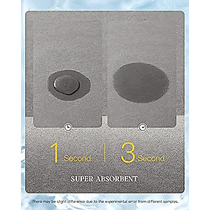 MontVoo-Bath Mat Rug-Rubber Non Slip Quick Dry Super Absorbent Thin Bathroom Rugs Fit Under Door-Washable Bathroom Floor Mats-Shower Rug for in Front of Bathtub,Shower Room,Sink (16x24, Gray)