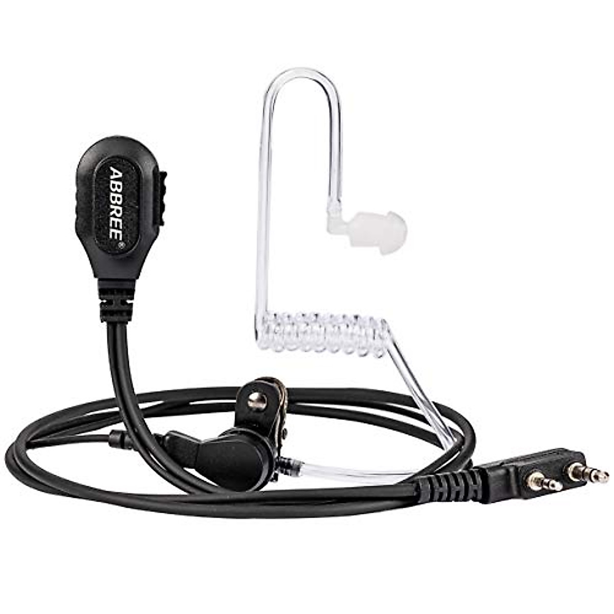 BAOFENG ABBREE Original Air Acoustic Tube Walkie Talkie Earpiece 2-Pin Detachable Two Way Radio Headset Compatible with Ham Radio UV5R UV-82 BF-888S BF-F8HP Series(1Pack)