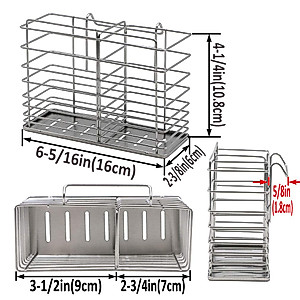 kaileyouxiangongsi Utensil Drying Rack/Chopsticks/Spoon/Fork/Knife Drainer Basket Flatware Storage Drainer,2 Divided Compartments, Sturdy 304 Stainless Steel, Rust Proof