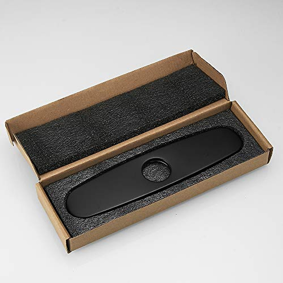 OWOFAN Hole Cover Deck Plate Escutcheon for Bathroom or Kitchen Sink Faucet Single Hole Mixer Tap, 10 Inch Stainless Steel Black WF-4102R