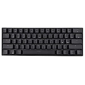 Kafuty-1 Mechanical Gaming Keyboard 60%, 61 Keys Backlit Mini Ergonomic Wireless/Wired Bluetooth Keyboard, for PS4 PC Mac Gamer, Typist, Travel (Black Shaft)