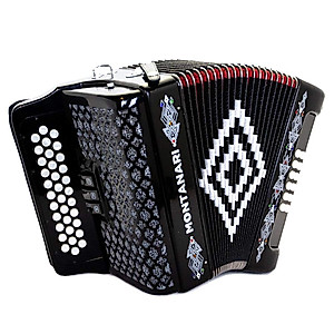 Acordeon Montanari 3412 3S Fa Negro FBE Accordion