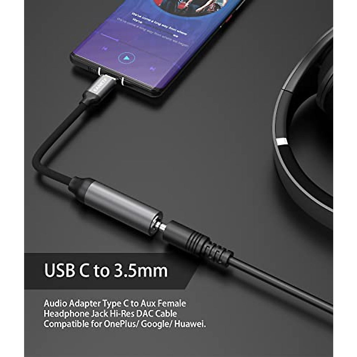 Eanetf USB C to 3.5mm Audio Adapter Type C Female Headphone Jack Adapter Hi-Res DAC Cable for Samsung S21 Note 20 Ultra S20 FE Sony XZ2 XZ3 Google Pixel 5 4 3XL