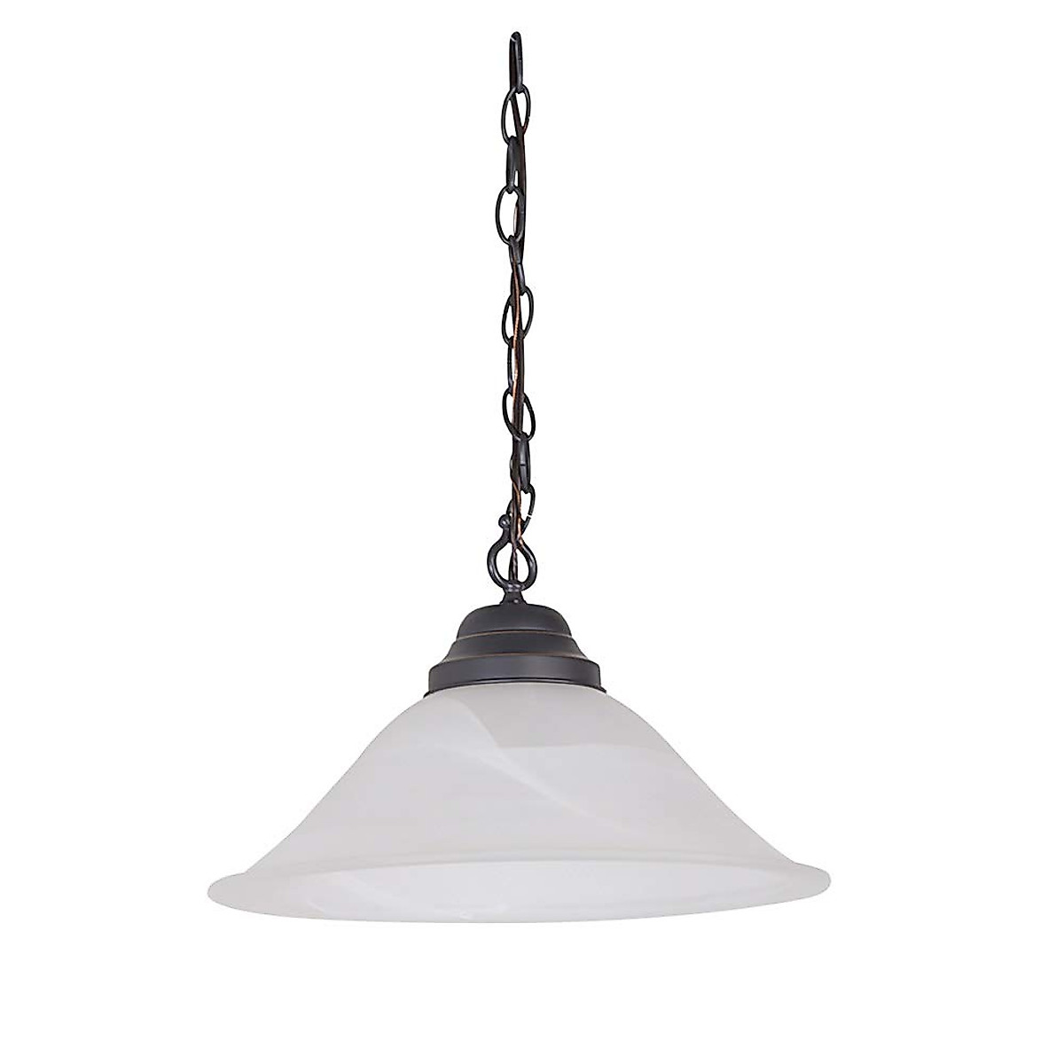 Design House 517664 Millbridge Traditional 1 Indoor Hanging Swag Light with Alabaster Glass Shade for Living Dining Room Bar Area, Oil Rubbed Bronze