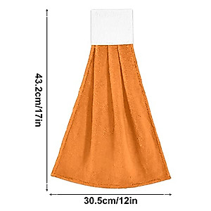 Orange Halloween Kitchen Hanging Towel 12 x 17 in Bath Bathroom Towels Hand Tie Towel Set 2 Pcs Tea Bar Dish Cloths Dry Towel Soft Absorbent Durable for Laundry Room Decor