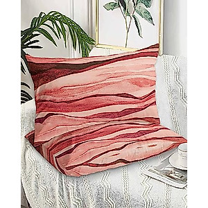 Edwiinsa Red Ombre Pillow Covers King Standard Set of 2 Bed Pillow, Watercolor Modern Abstract Art Aesthetics Plush Soft Comfort for Hair/Skin Cooling Pillowcases with Envelop Closure 20''x36''