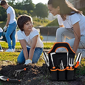 Garden Tool Set,10 PCS Stainless Steel Heavy Duty Gardening Tool Set with Soft Rubberized Non-Slip Ergonomic Handle Storage Tote Bag,Gardening Tool Set Gift for Women and Men