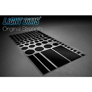 LightDims Original Strength Light Dimmer LED Covers (2 Sheets) Shapes & Uncut Sheet for Electronics & Appliances & More. Professional Retail Packaging