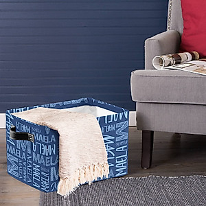 ZAACUSTOM Foldable Personalized Toy Box for Boys Girls with Name Waterproof Kids Custom Storage Bin Baskets Cube Boxes Organizer with Handles for Organizing Shelf Closet, 1 Pack