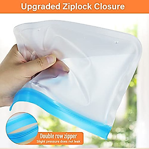 LISOVEVRR Reusable Storage Bags, 6 Pack Reusable Gallon Freezer Bags BPA Free Food Bags Leakproof Silicone Bag for Marinate Meats, Cereal, Sandwich, Snack, Home Organization