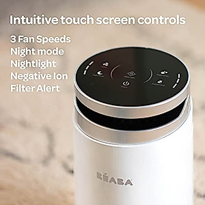 BEABA Nursery Air Purifier, Air Purifiers for Baby, Air Filter, HEPA Filter, Odor Eliminator, Removes Smoke, Dust, & Pet Dander, with Baby Night Light