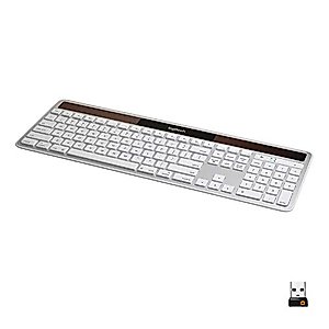 Logitech K750 Wireless Solar Keyboard for Mac — Solar Recharging, Mac-Friendly Keyboard, 2.4GHz Wireless - Silver