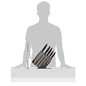 Tower Kitchen Stainless Steel Blades and Acrylic Stand, 5-Piece Knife Set, Black Damascus Effect
