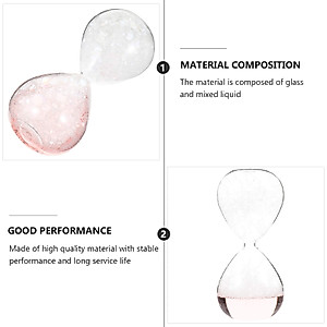 YARNOW Bubble Singing Hourglass Timer Dream Foam Crystal Hourglass Creative Glass Liquid Motion Timer Hourglass Birthday Gifts Table Decoration (Pink)