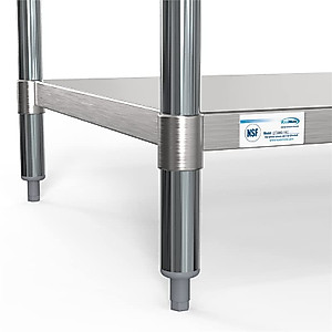 KoolMore Commercial 30” x 60” Stainless Steel Work Table Wheels Restaurant Home Use, Under Storage Shelf Food, Tools, Equipment, Hardware, Heavy Duty Metal Workspace (CT3060-18C), Silver, 30" x 60"