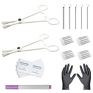 NA Ear Nose Piercing Needles Body Piercing Needles Kit Mix Size 12G 14G 16G 18G 20G Stainless Steel Piercing Kit with 2 Pcs Different Piercing Clamps and Alcohol Pads, Marker Pen (Type A)